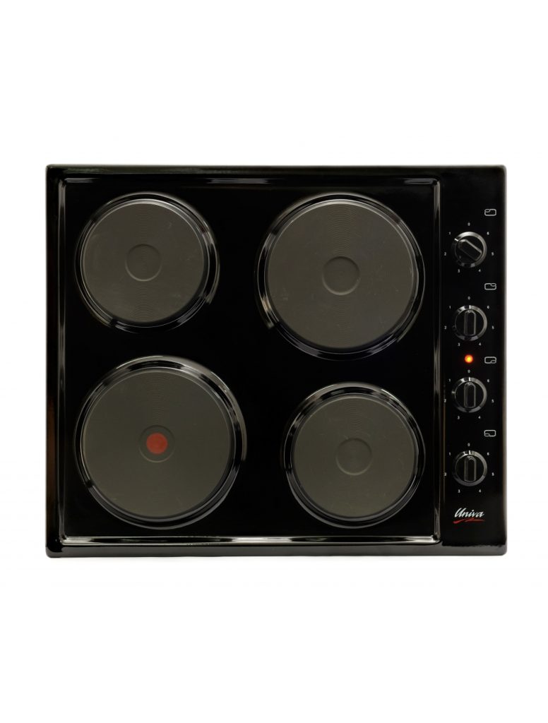 Univa 600mm Solid Plate Black Enamel Hob with Control Panel U156B ...